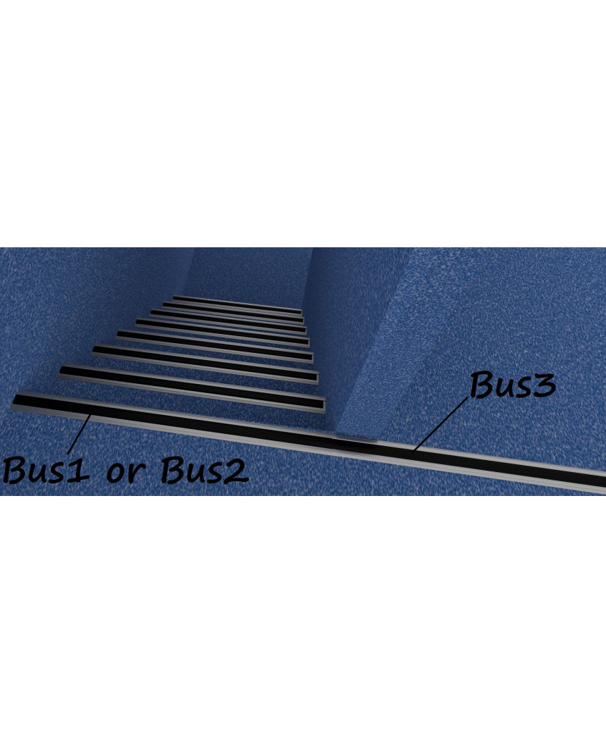 Sample of Bus3 profile floor extrusion, anodized aluminium, silver ...