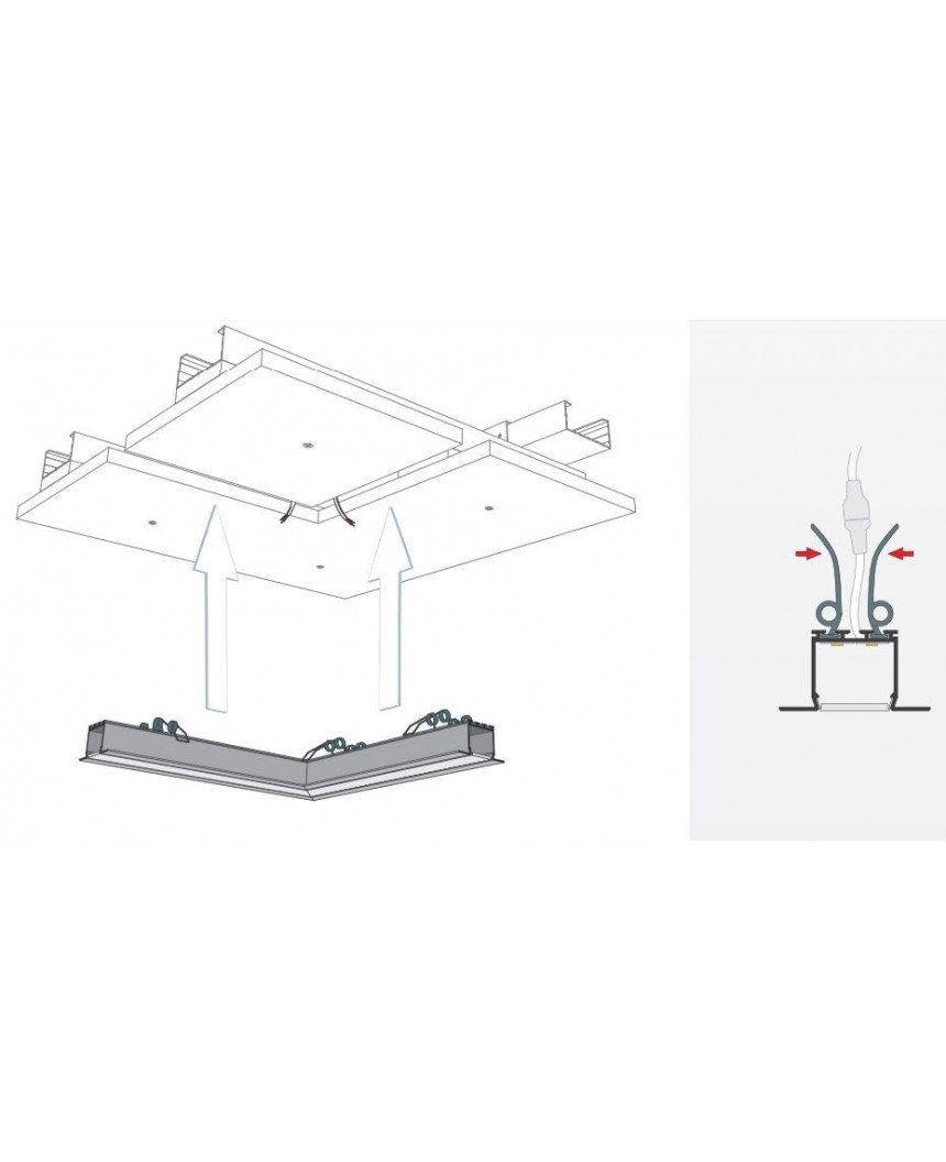 Sample of C2 ceiling LED aluminium extrusion (painted / white), set ...