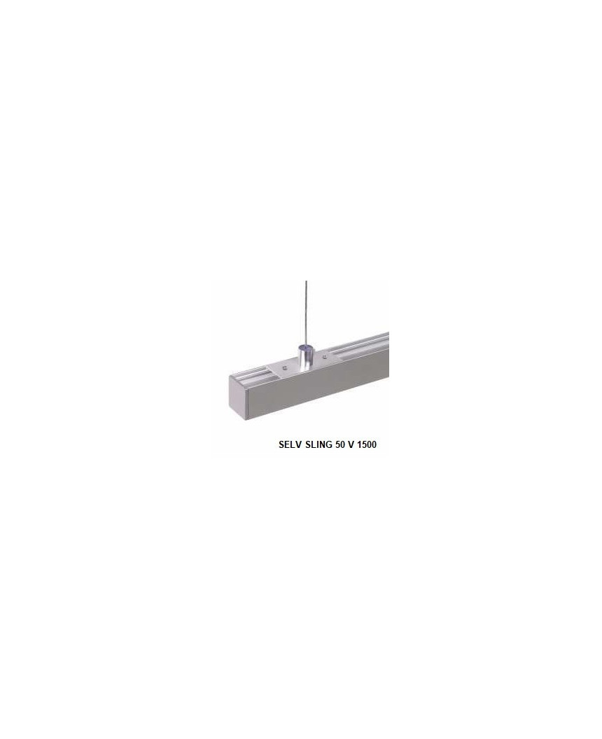 1m pendant linear lamp TL2 LED profile (anodized, silver), 23mm x 25mm ...