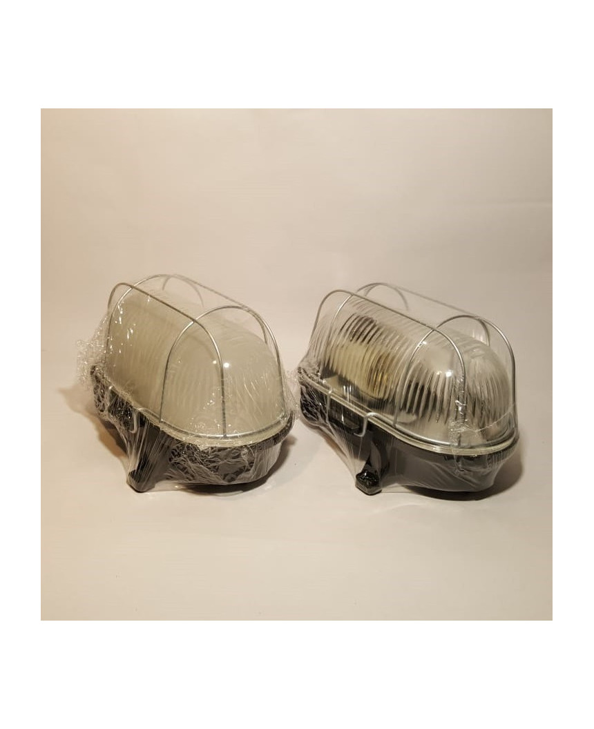 OVAL 100, ES / E27, Bulkhead Light Lamp, IP54, black bakelite, steel ...