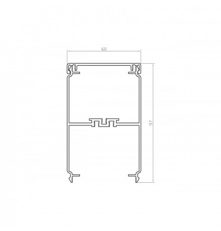 1m / 1000mm LED profile LINE Black, 60mm x 95mm, set with milky cover ...