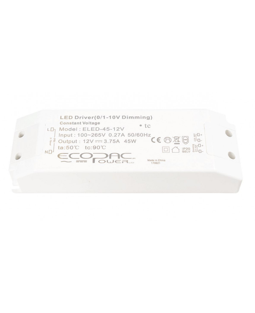 24Vdc, 45W, 0-10V dimmable LED driver ELED-45-24V - Constant Voltage ...