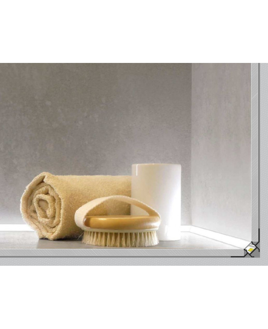 1m U90-Tile LED profile (anodized, silver), set with cover - U90-Tile ...