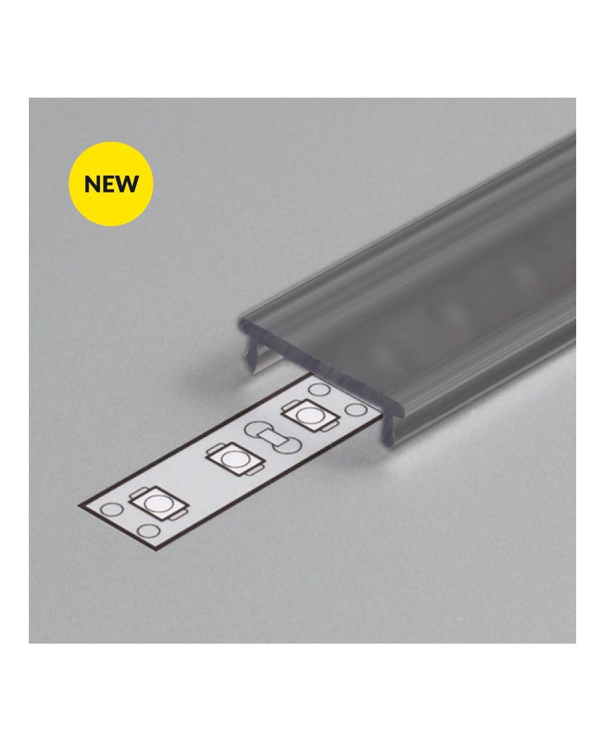 1m Plaster-in LED profile C3M (raw ALU) for plaster boards with cover ...