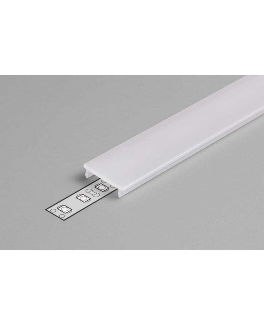 1m Plaster-in LED profile C3M (raw ALU) for plaster boards with cover ...