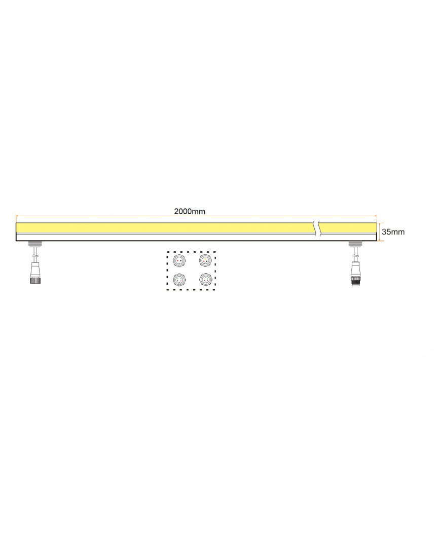 20W, 2m IP67 LED Inground Linear Light - Inground Linear LED Lights ...