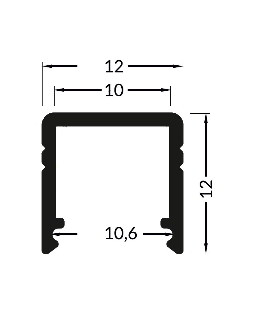LED profile SMART10 AC2/Z black anod. - T2 LED Profile - Marc LED Ltd