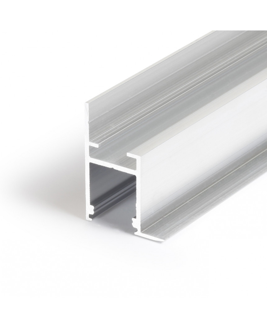 1m Alu-Ceiling LED profile C1 (raw alu) with diffuser for plasterboard ...