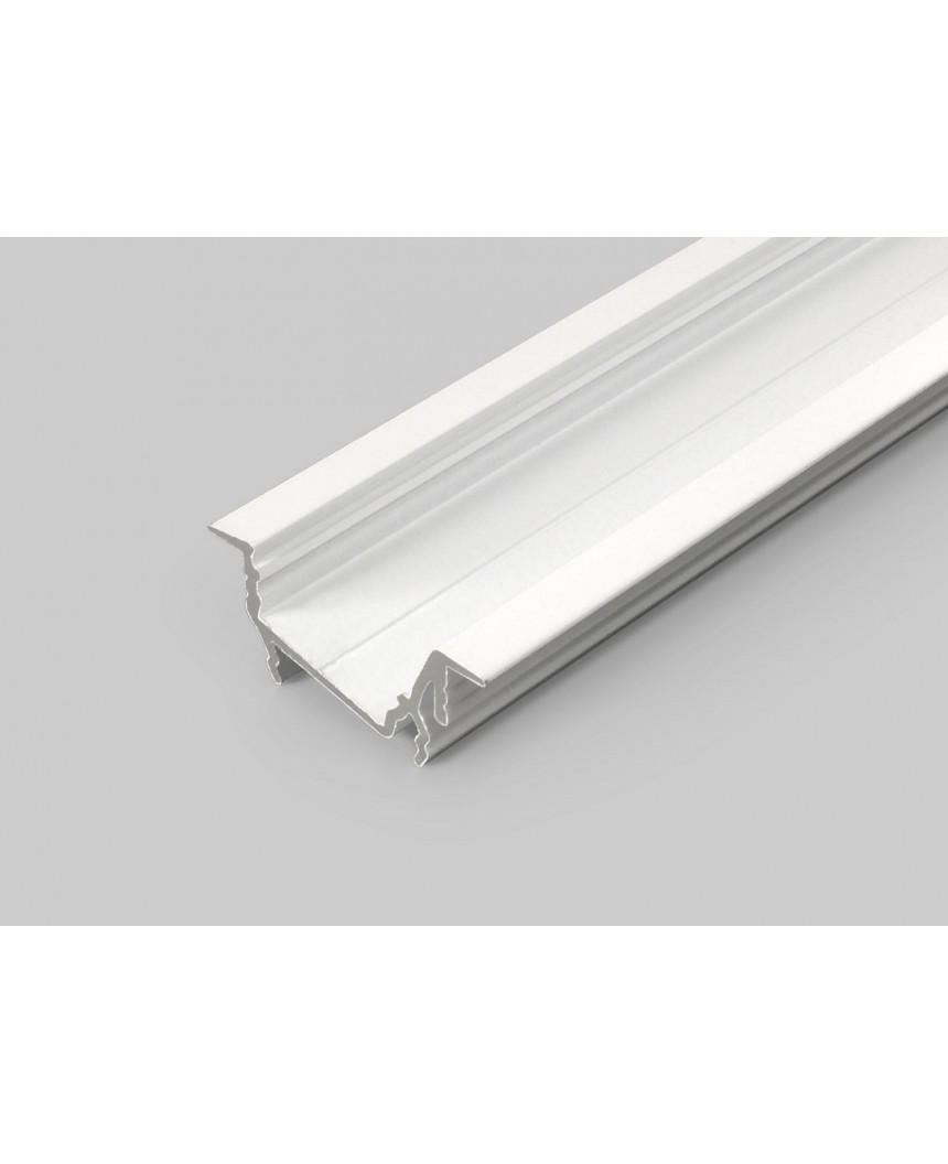1m recessed T1D LED profile (painted, white), set with cover - T1D LED ...