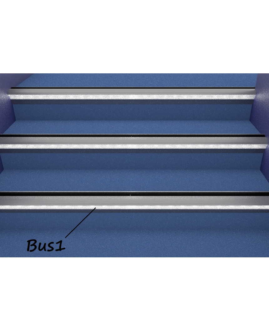 1.5m LED profile step light extrusion Bus1, anodized aluminium, silver ...