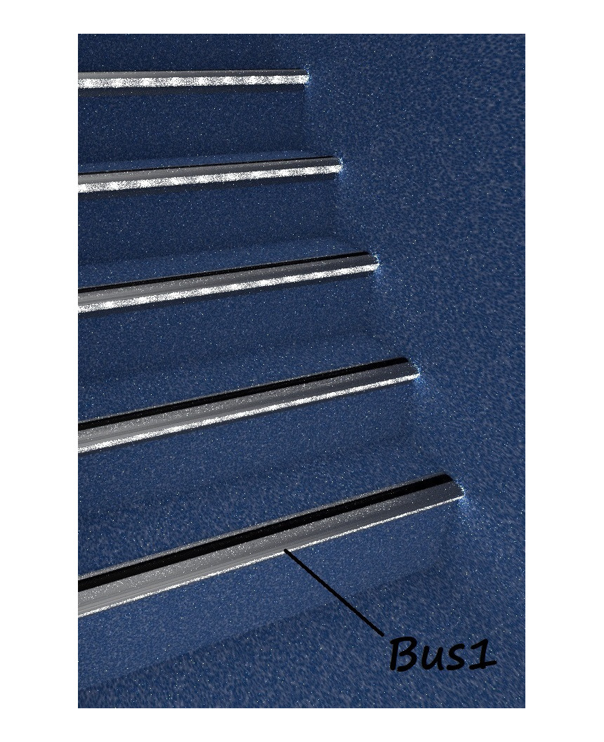 1.5m LED profile step light extrusion Bus1, anodized aluminium, silver ...