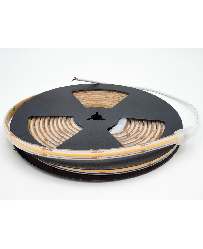 24VDC COB LED flexible tape, 9.6W/m, 2700K, IP65, 5m (48W), Warrior ...