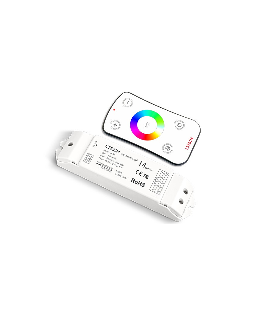 M3+M4-5A Single zone RGB LED strips Controller With RF Receiver Ltech ...
