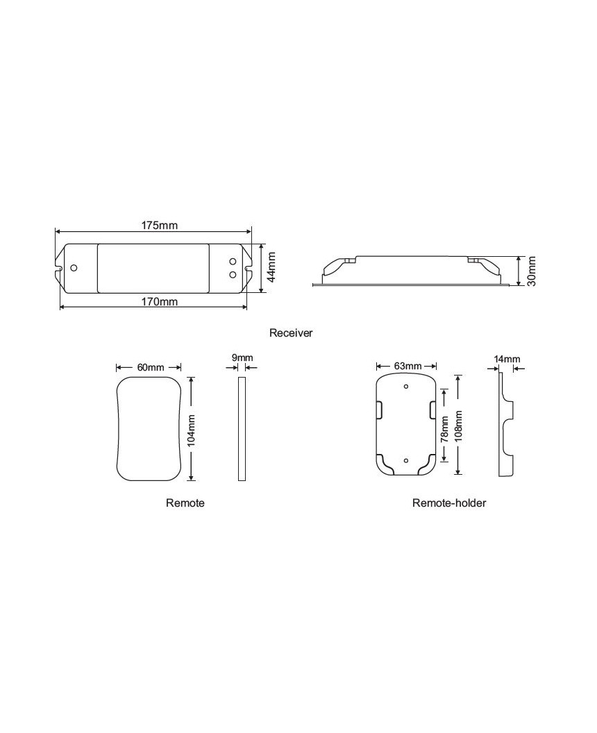 M3+M4-5A Single zone RGB LED strips Controller With RF Receiver Ltech ...