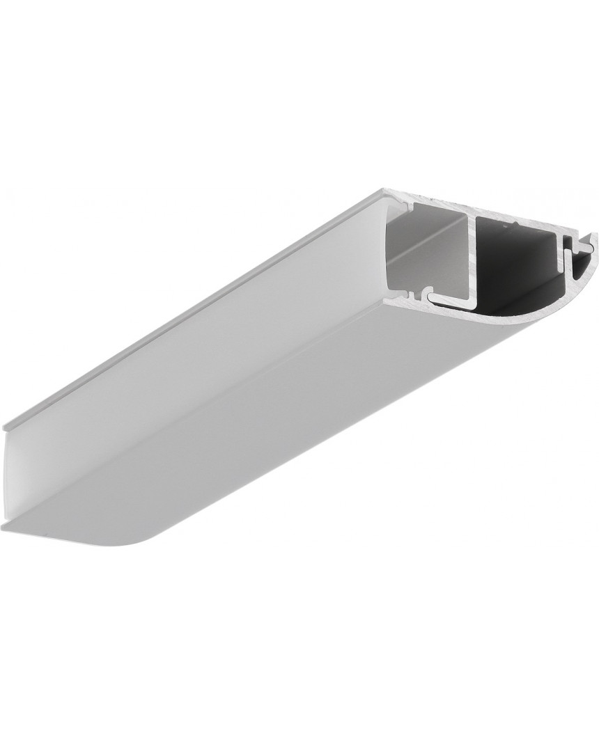 2m silver anodized WAY1 LED aluminium profile for passageways, opal ...