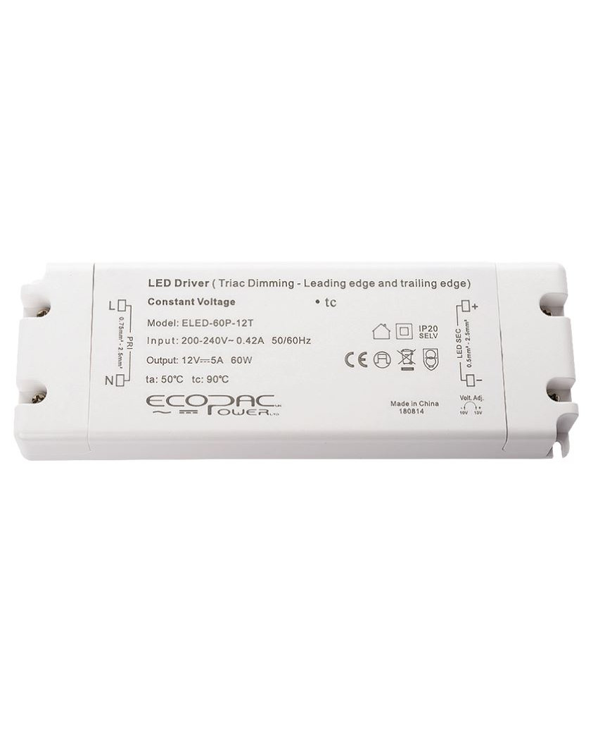 24Vdc 50W Triac dimmable (leading / trailing edge) LED driver, ELED-50-24T, Premium - Constant ...