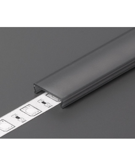 Sample of U90-Tile LED profile (anodized, silver), set with cover