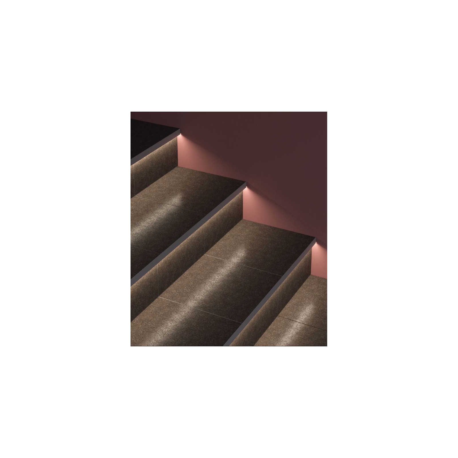 2m Aluminium LED profile USTEP-Tile, silver anodized, opal cover - Tile ...