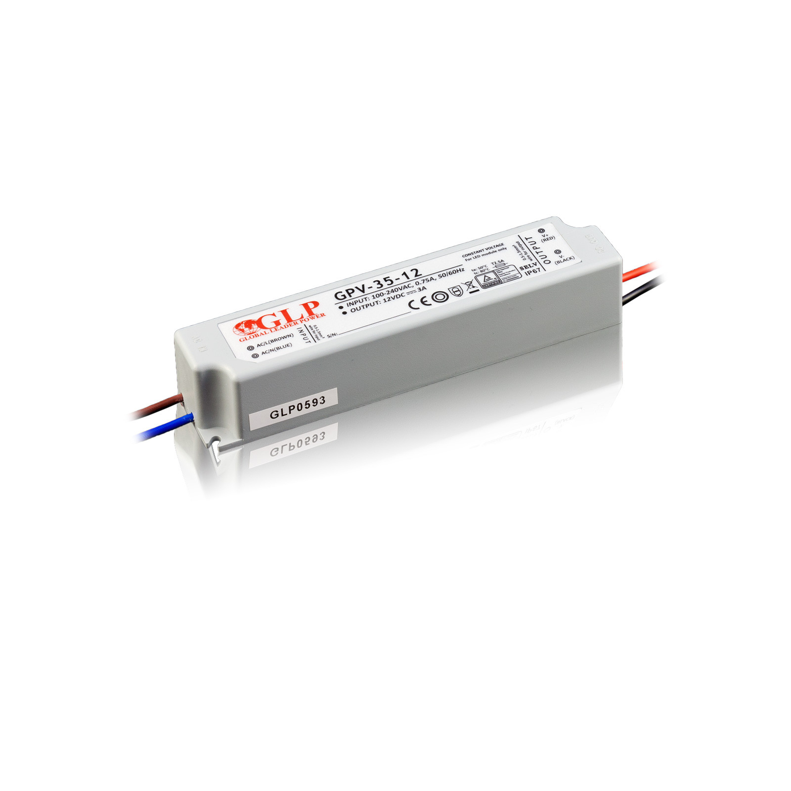 36W 12Vdc Single Output Switching LED Power Supply, GL Power, TÜV ...