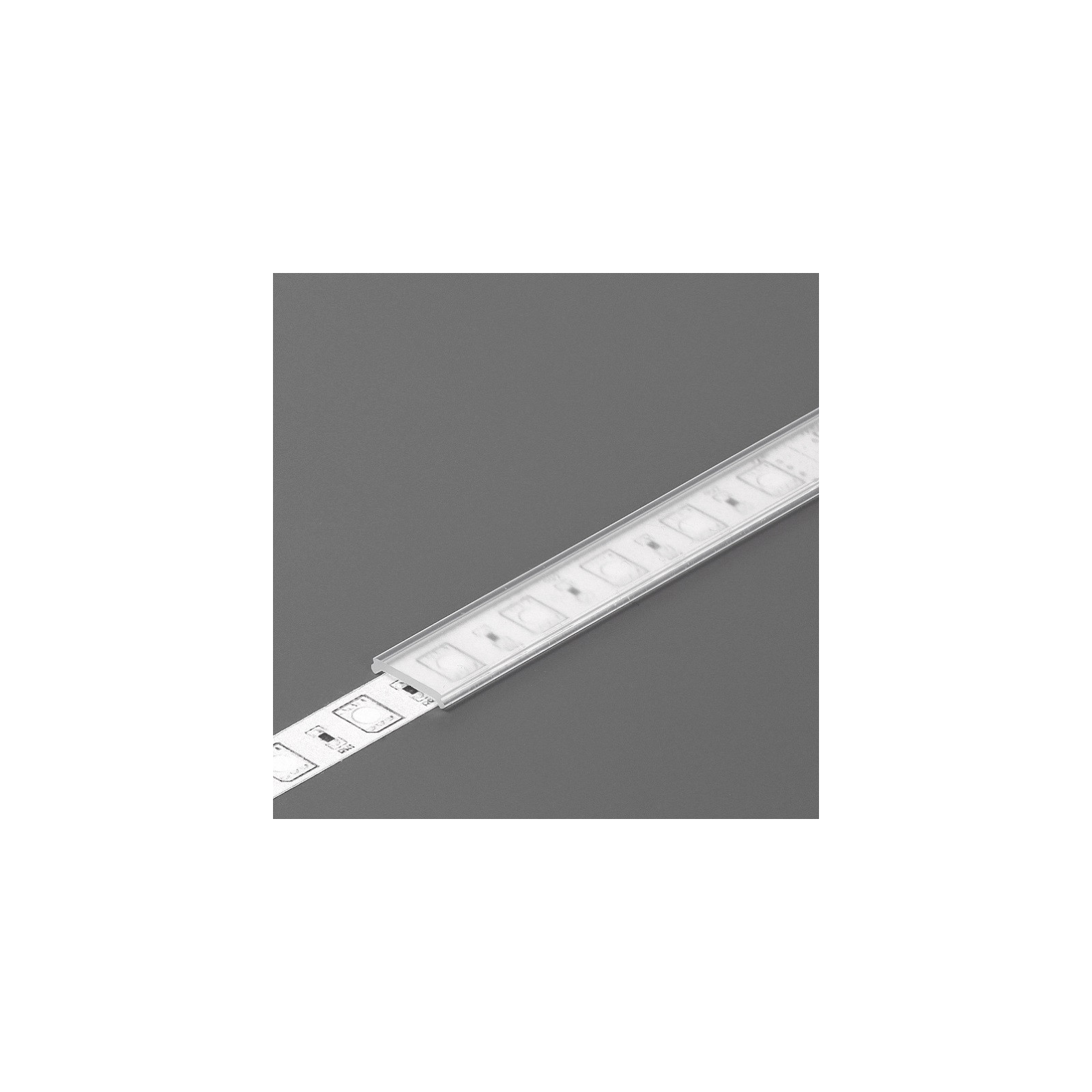 1m recessed T1 LED profile (anodized, silver), set with cover - T1 LED ...