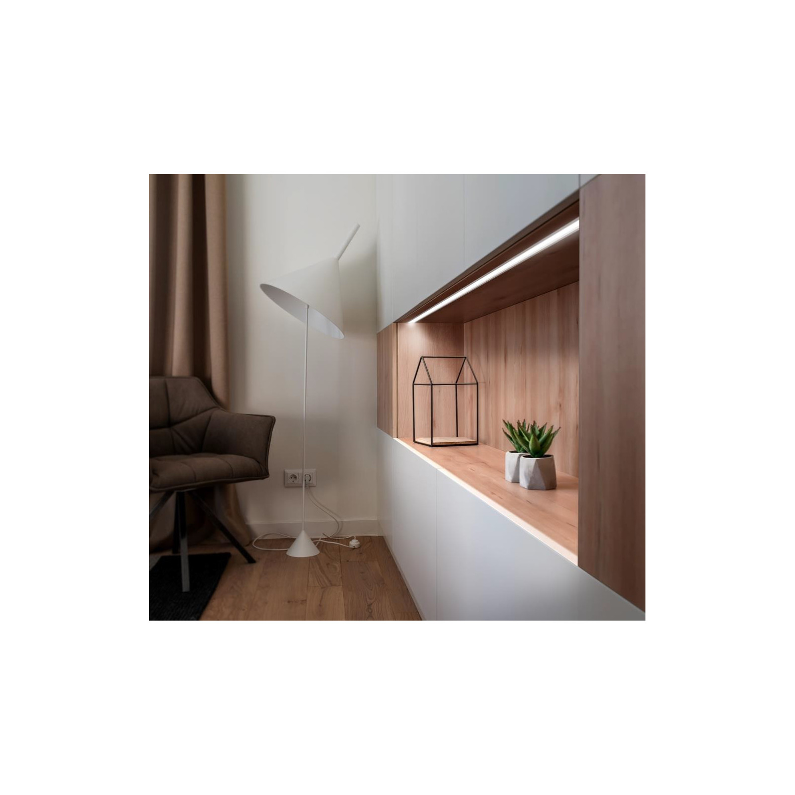 LED profile DIAGONAL14 F/TY white painted - T1D LED Profile - Marc LED Ltd