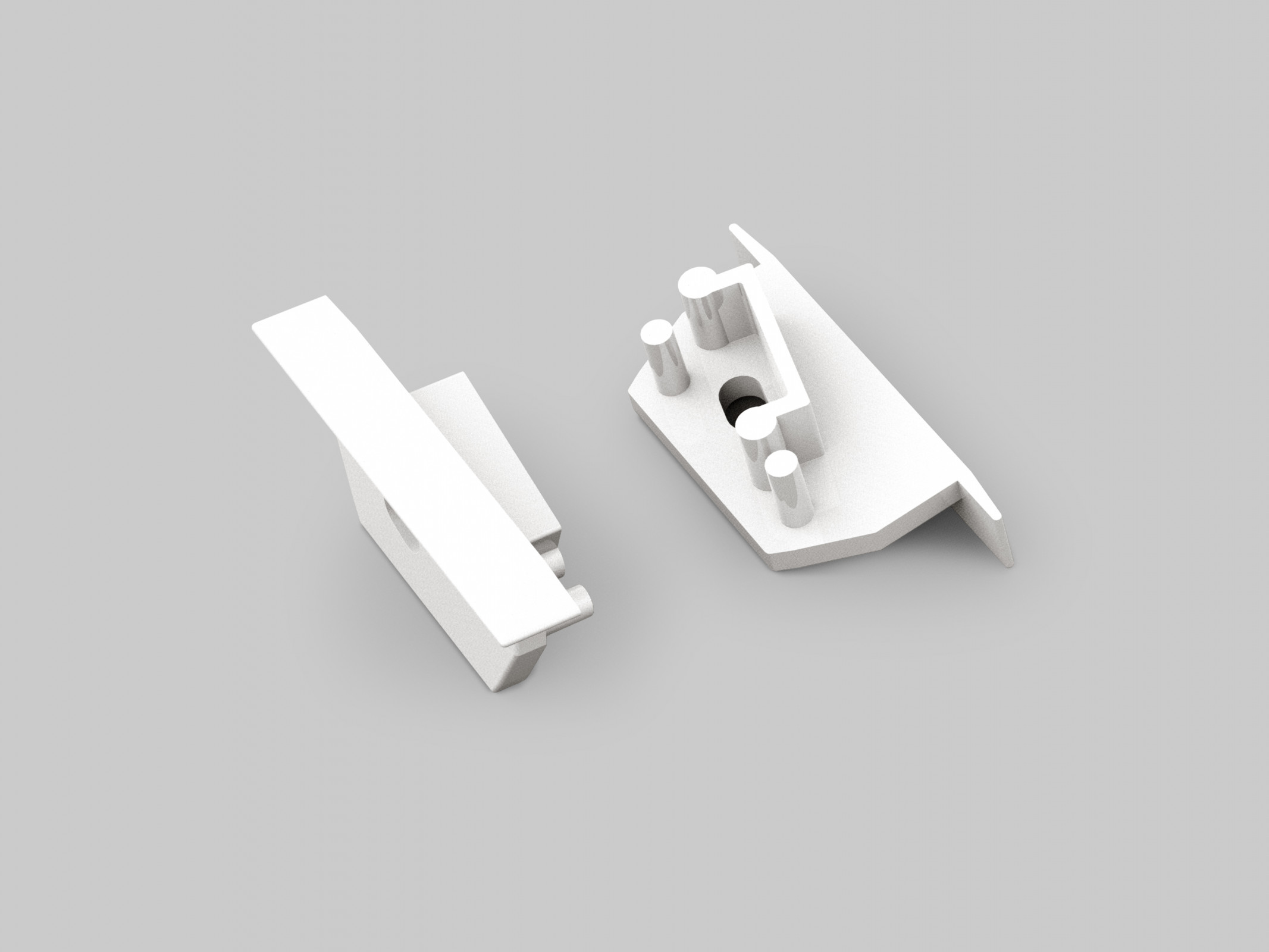 2m recessed T1D LED profile (painted, white), set with cover - T1D LED ...