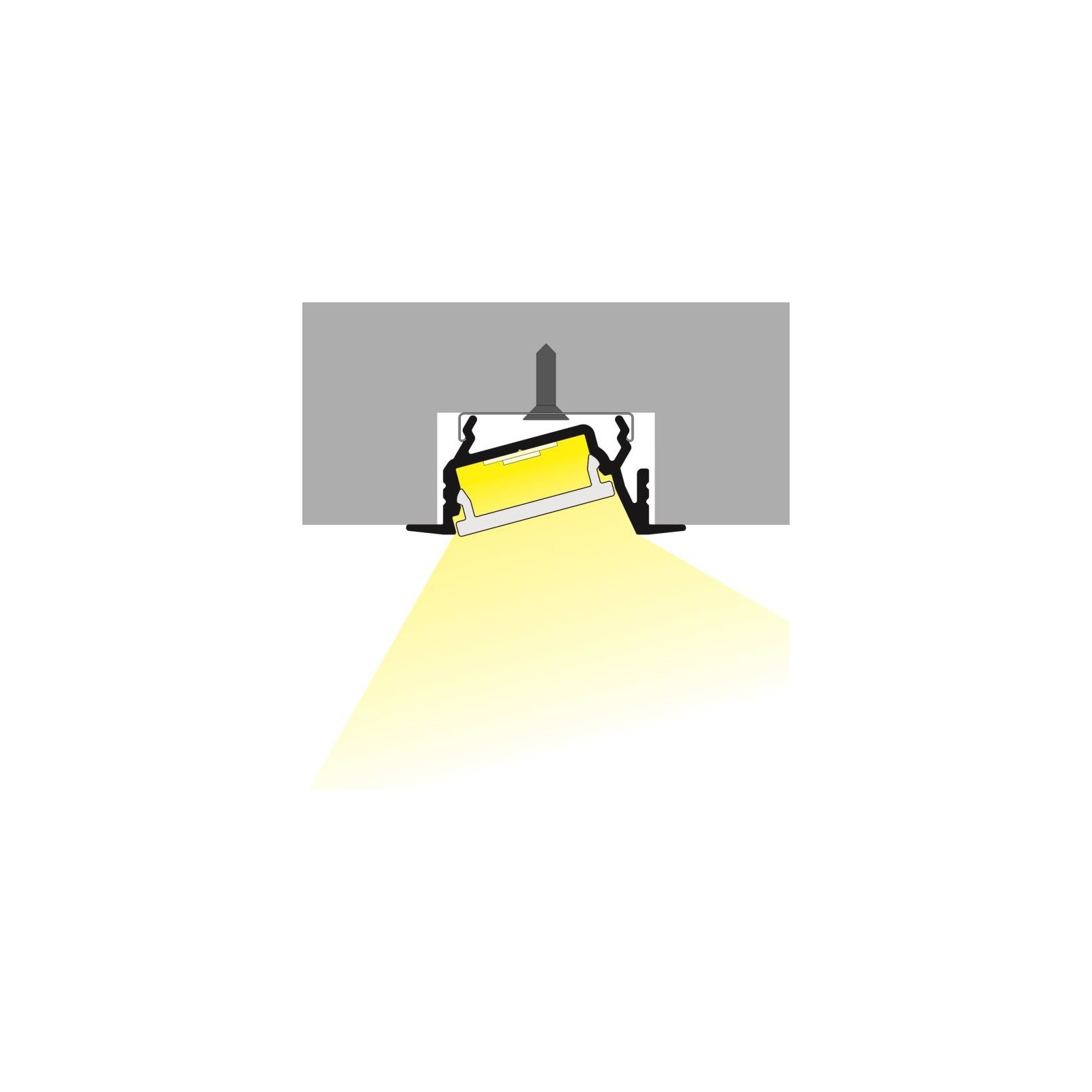 LED profile DIAGONAL14 F/TY black anod. - T1D LED Profile - Marc LED Ltd