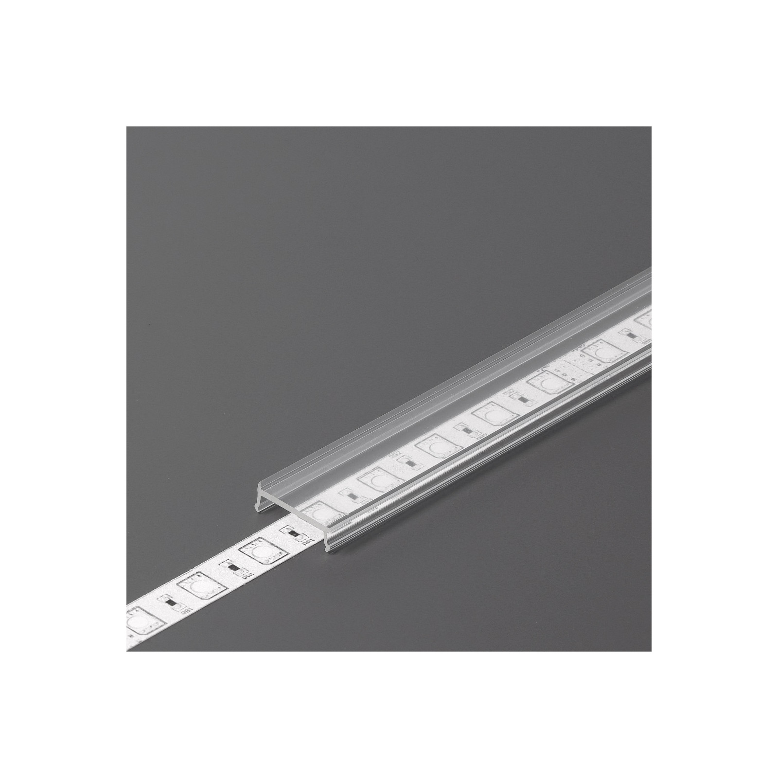 2m LED profile TH2 (anodized, silver), set with cover - TH2 LED Profile ...