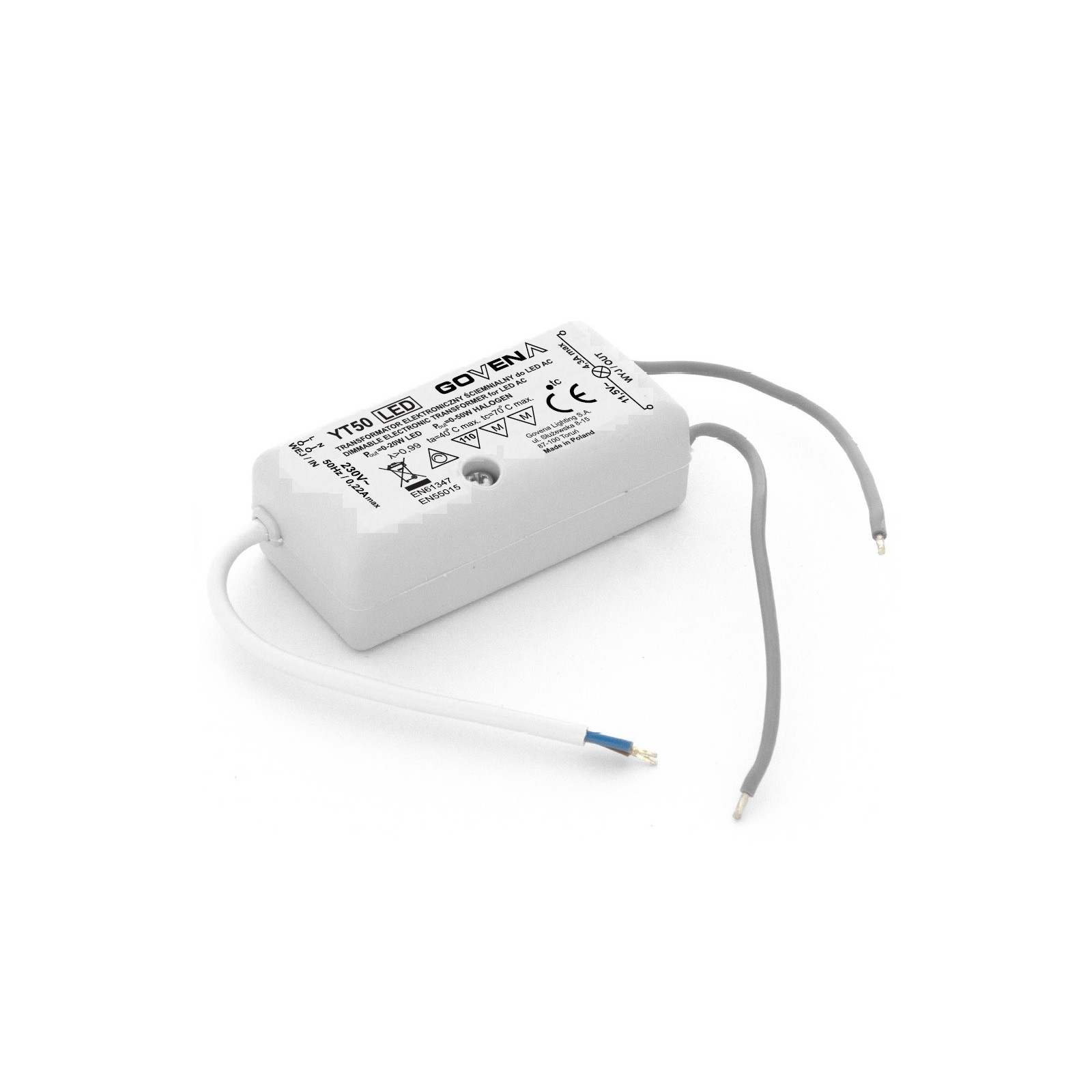 0 - 50W 12VAC Low Voltage Dimmable Electronic Transformer YT50 ...
