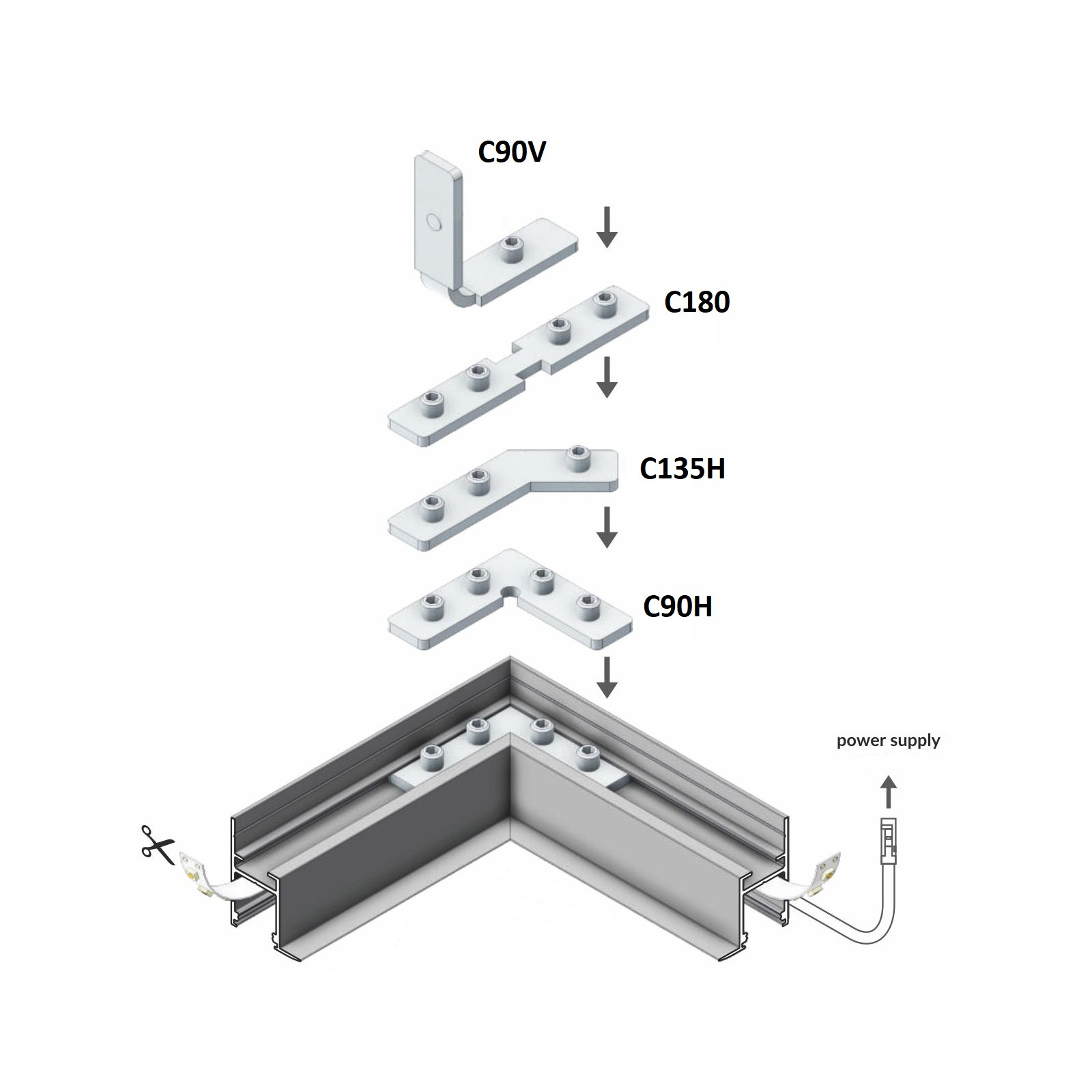 LED profile FRAME14 BC/Q anod. - C1 LED Profile - Marc LED Ltd