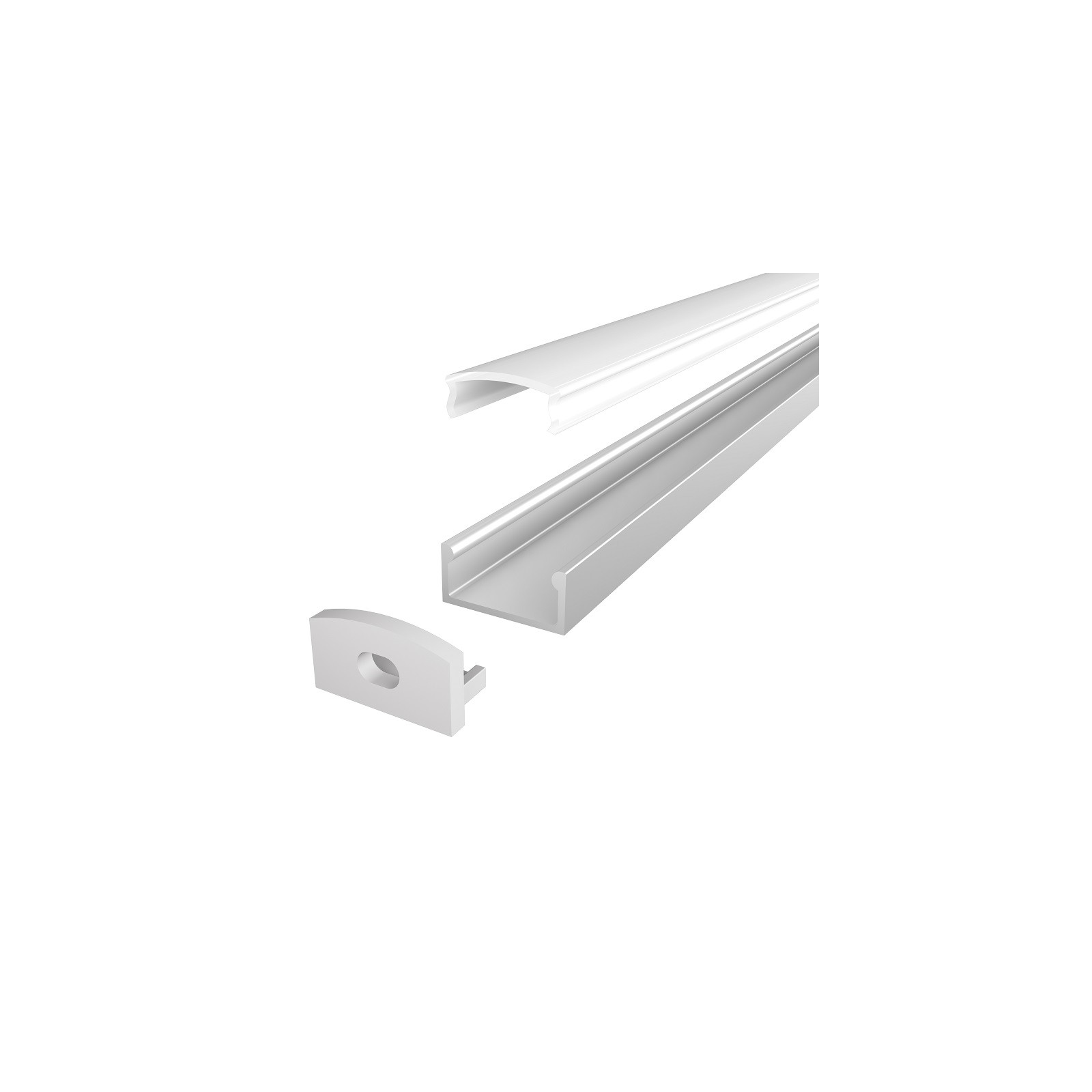 1m silver anodized E2 LED Aluminium U-profile with diffuser - E2 LED ...