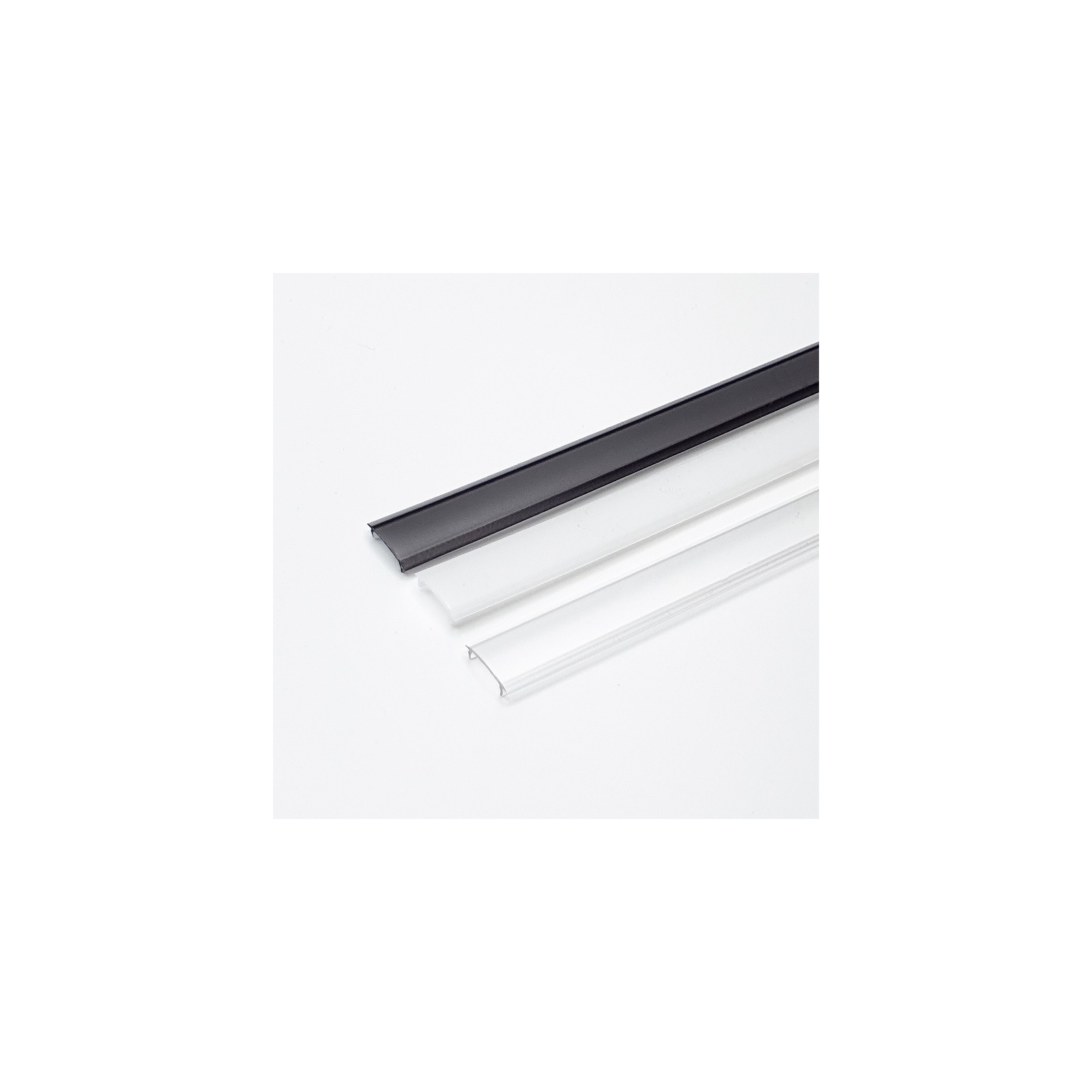 P4 surface LED profile 2m, anodized aluminium, black, plus diffuser ...
