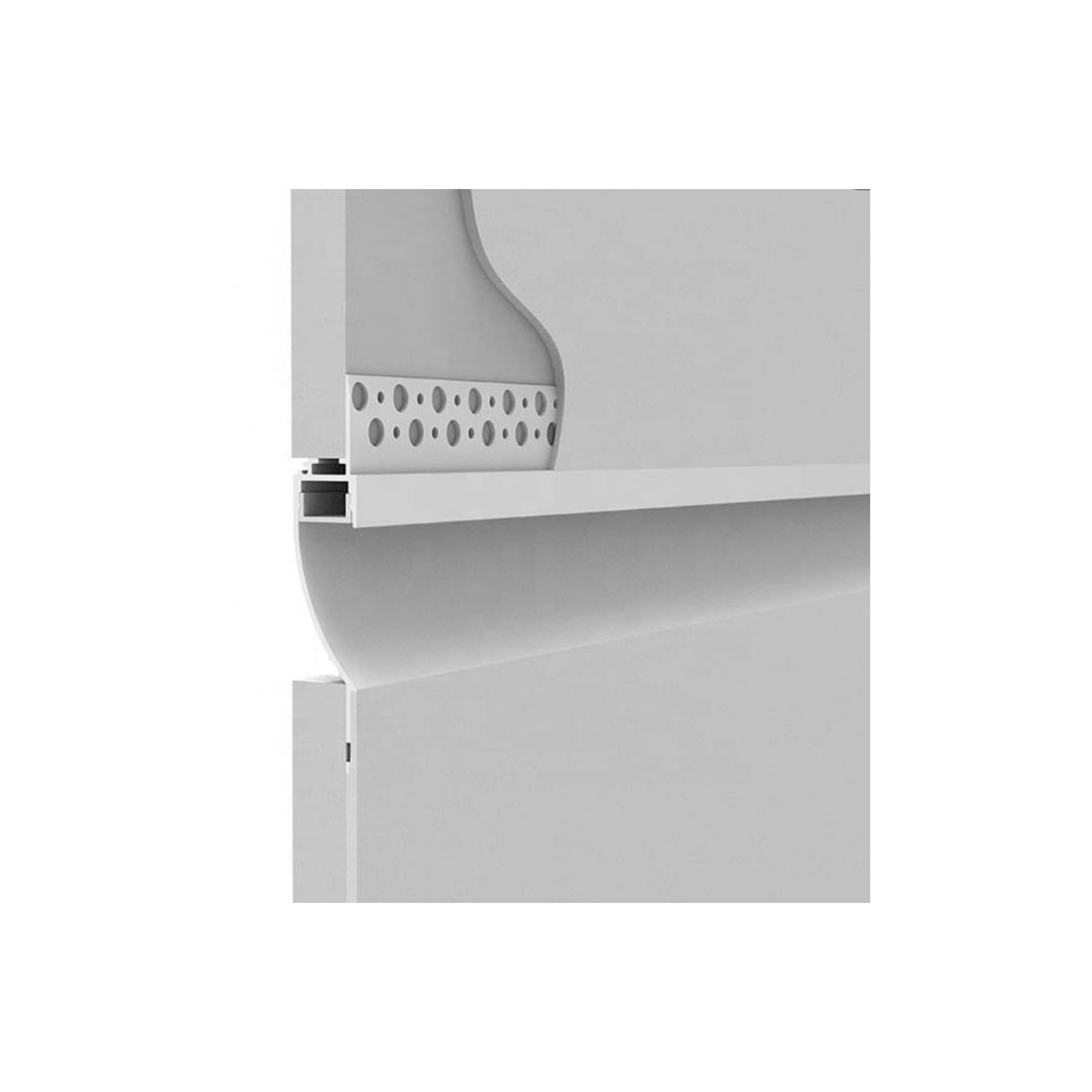 2m Plaster-in LED profile DW2 for ceiling and drywall, set with opal ...
