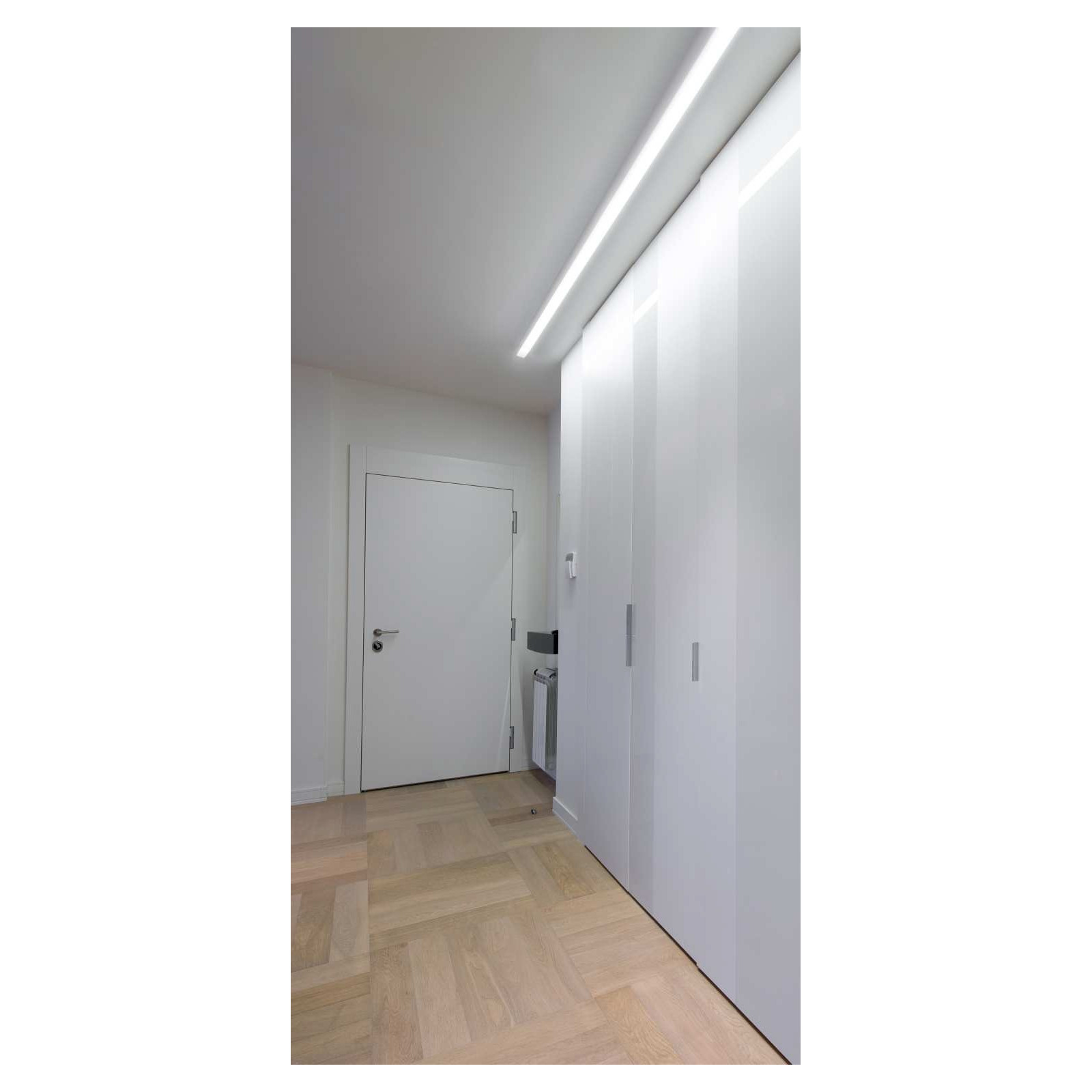 1m BTL2 Batten LED profile (anodized, black), set with opal cover - TL2 ...