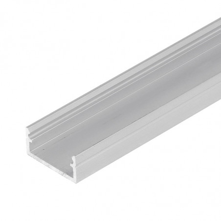 2m LED profile TM2 (raw aluminium), 14mm x 6mm, set with cover - LED ...