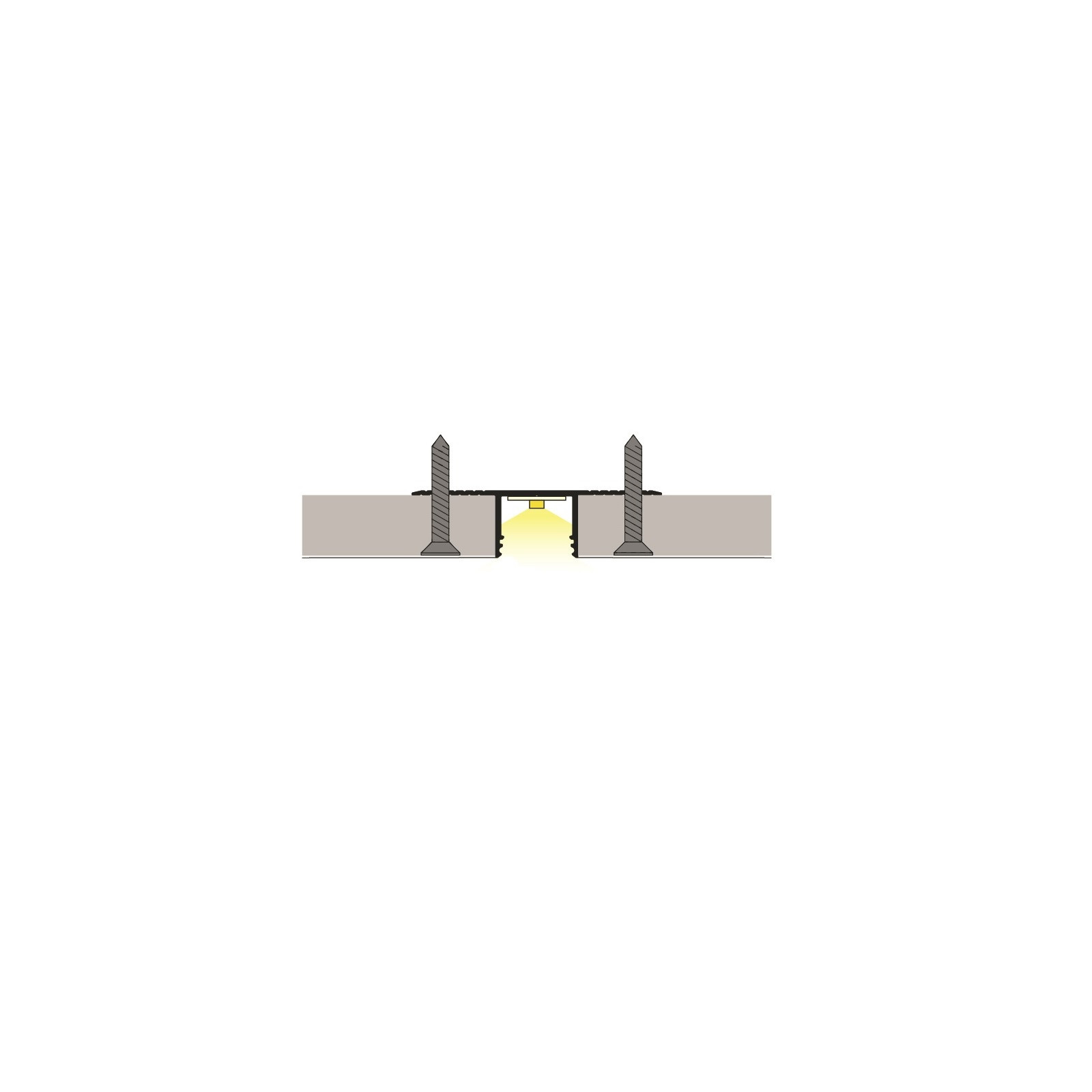 2m Plaster-in LED profile C3P for ceiling and drywall, with cover - C3P ...