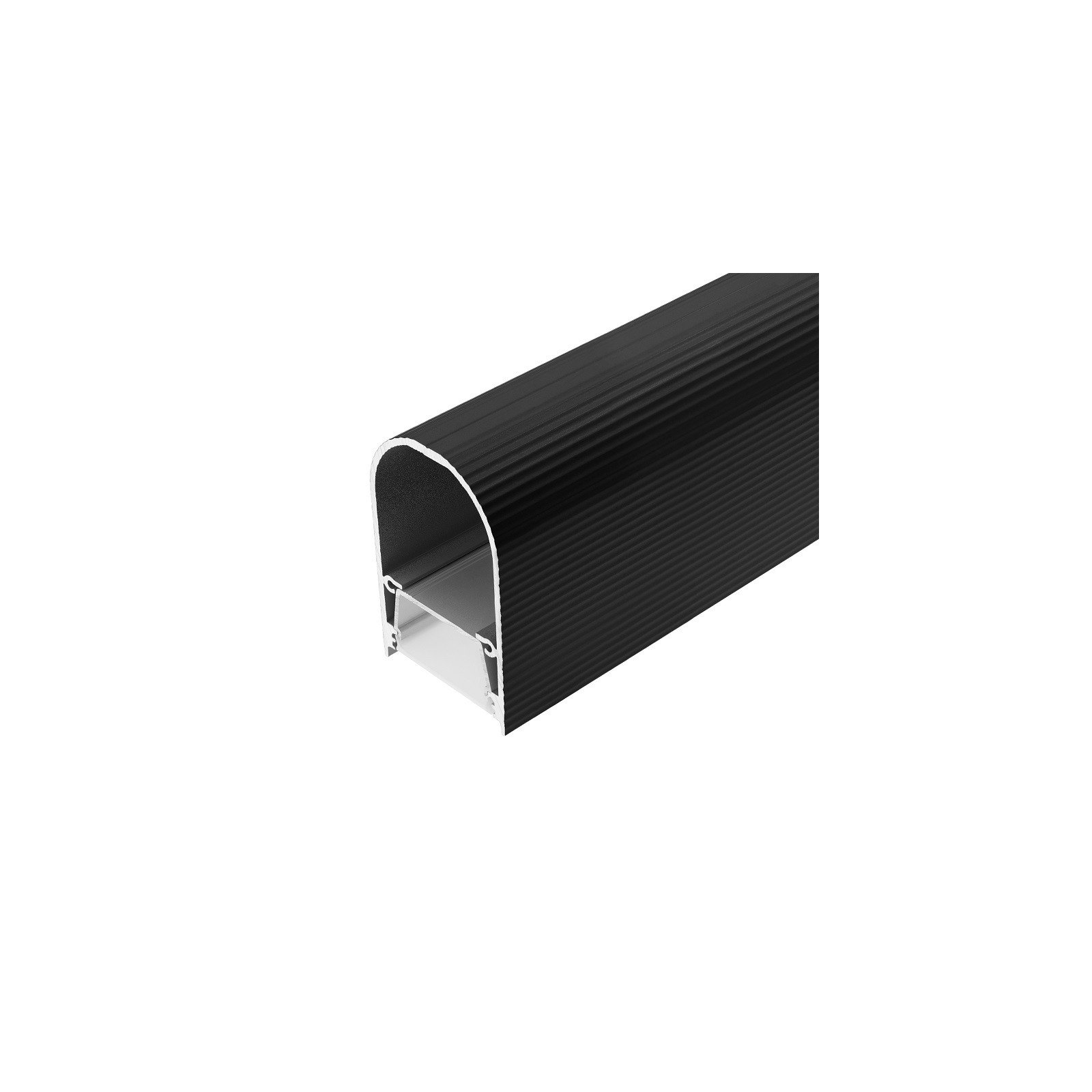 2m LED profile U2 (anodized, black) 37mm x 60mm, suspended kit - U2 LED ...