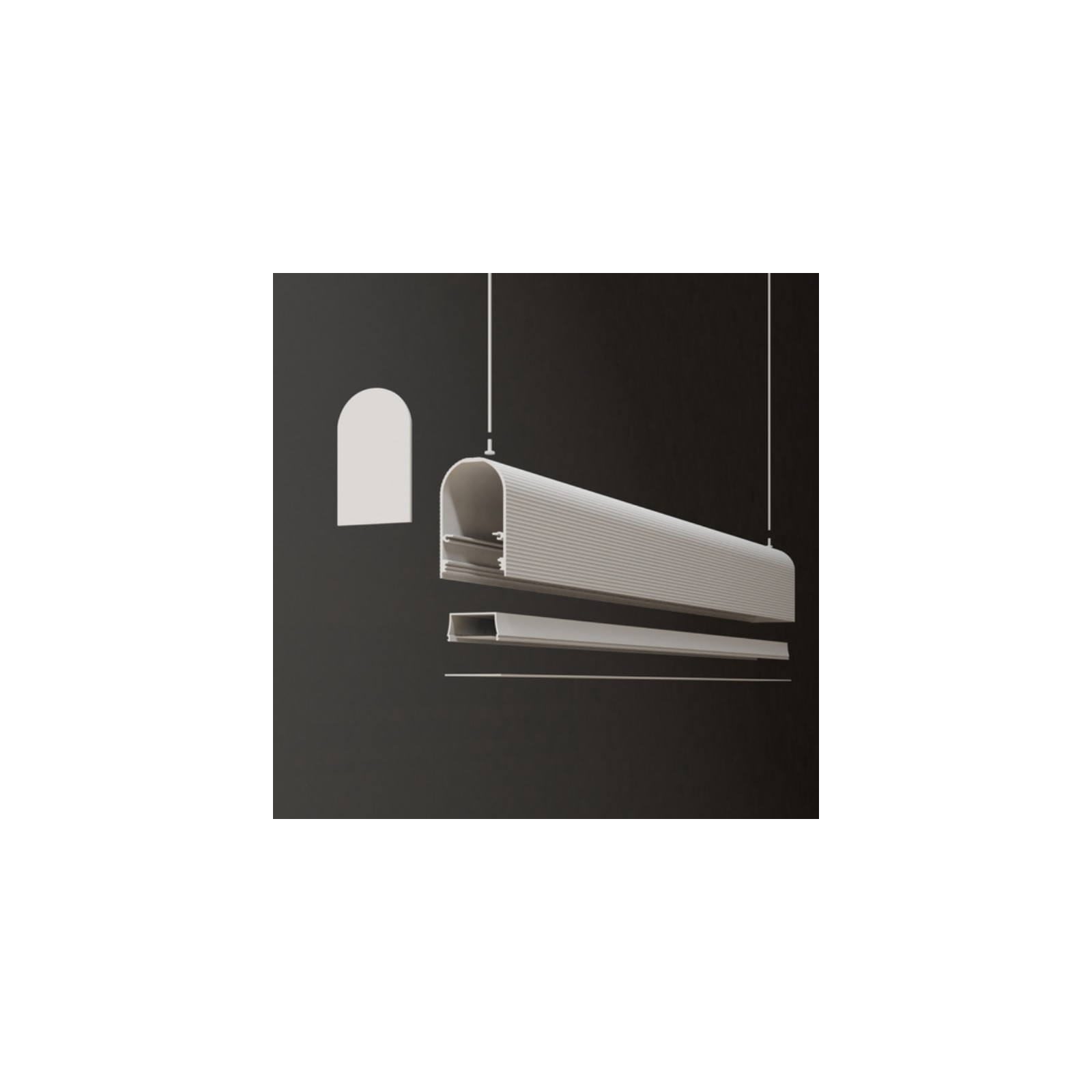 2m LED profile U2 (slate pink, painted) 37mm x 60mm, suspended kit - U2 ...