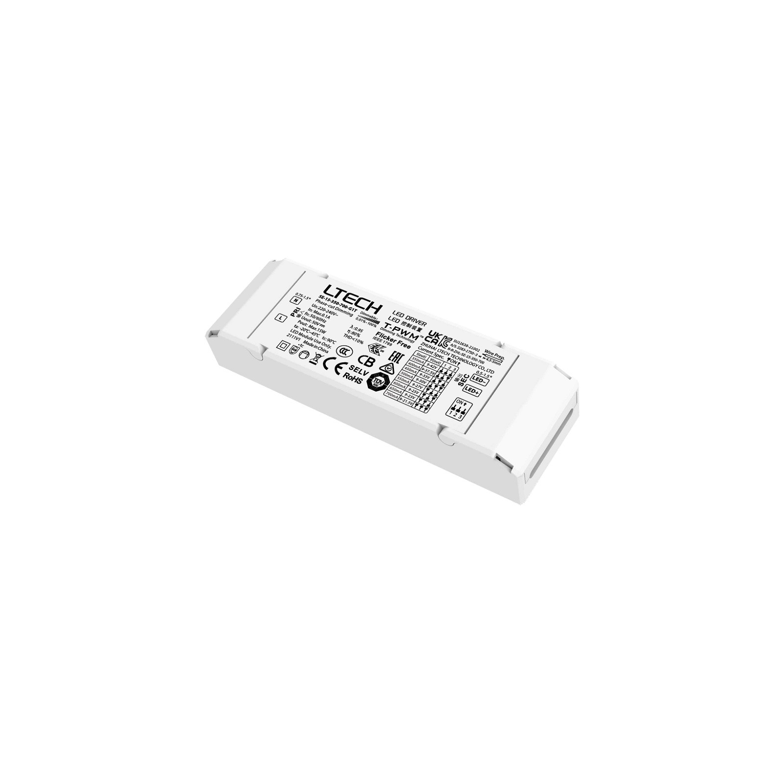15W 350-700mA CC Triac Driver SE-15-350-700-G1T - Constant Current LED ...