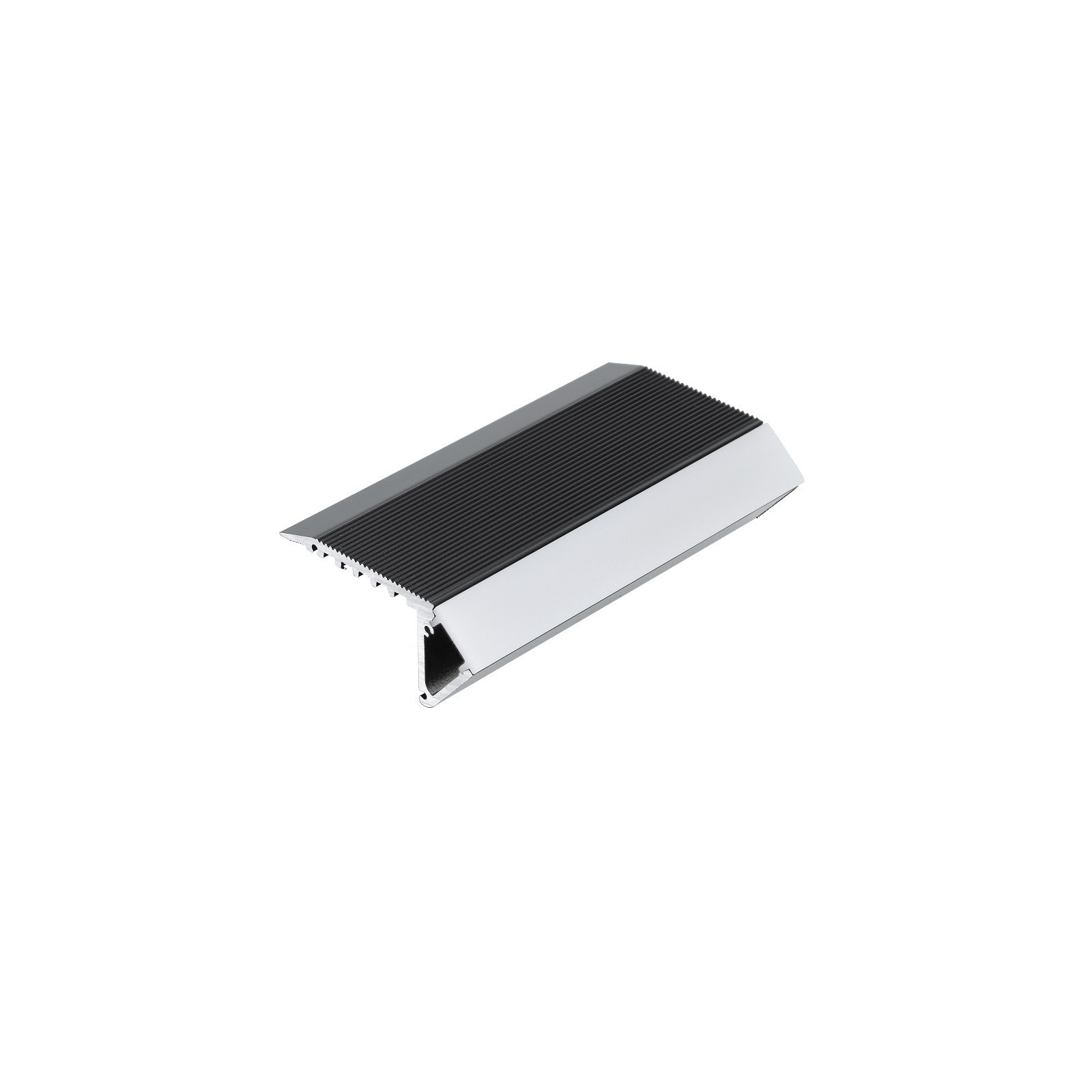 3m UP-Step LED profile (anodized, black), set with opal cover - UP-Step ...