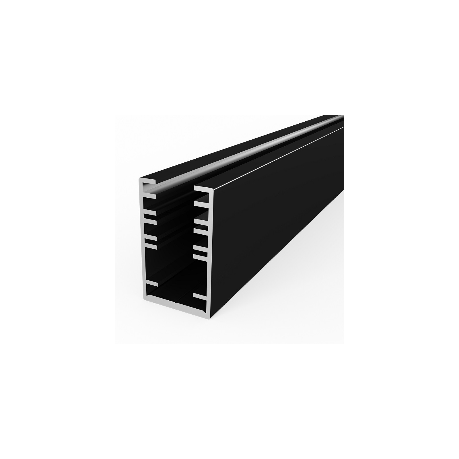 1m glass 8mm LED profile G2, painted black - G2 Glass 8 LED Profile ...