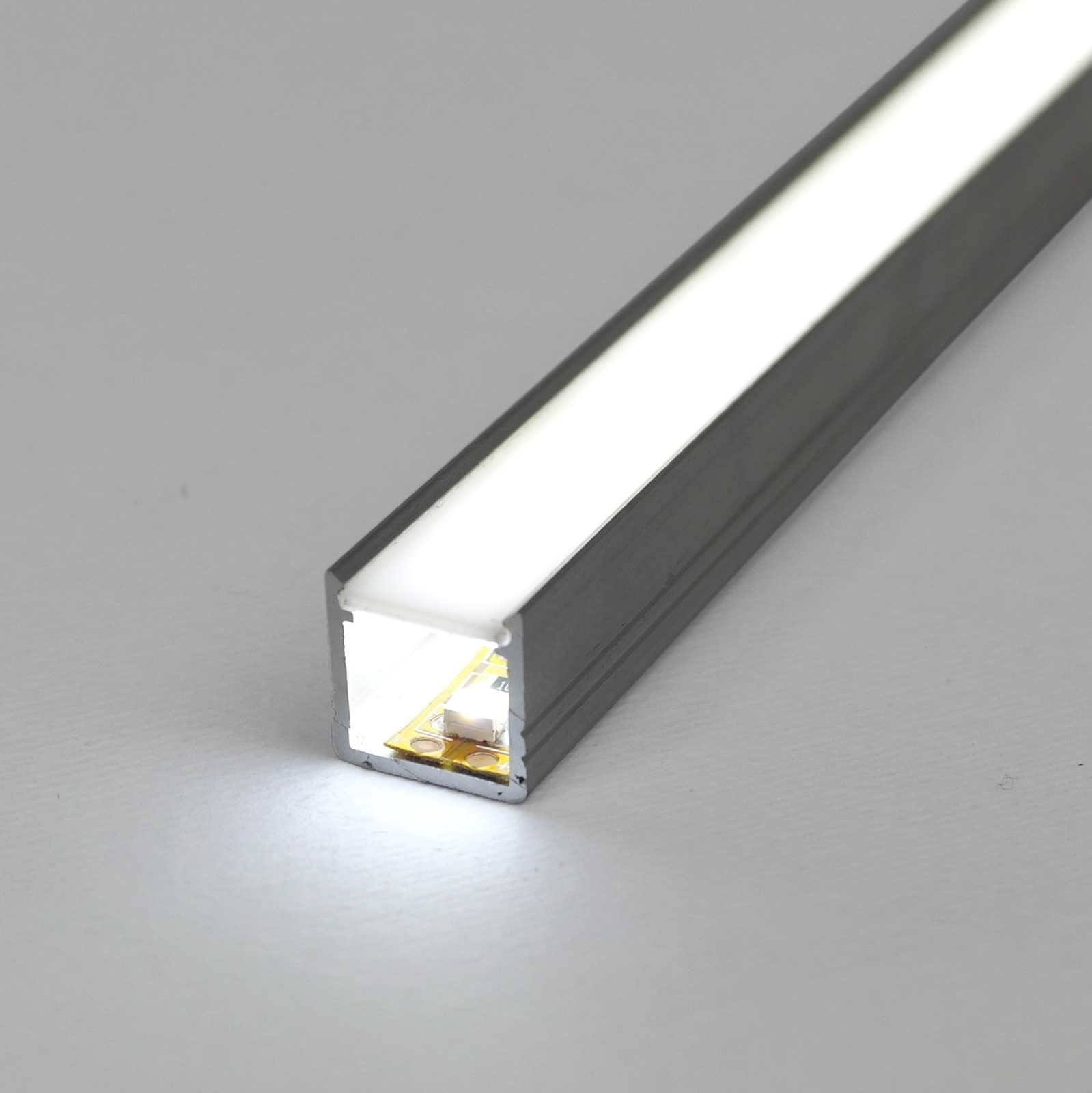 3m T2 LED profile (raw aluminium), 12mm x 12mm, set with cover - T2 LED ...
