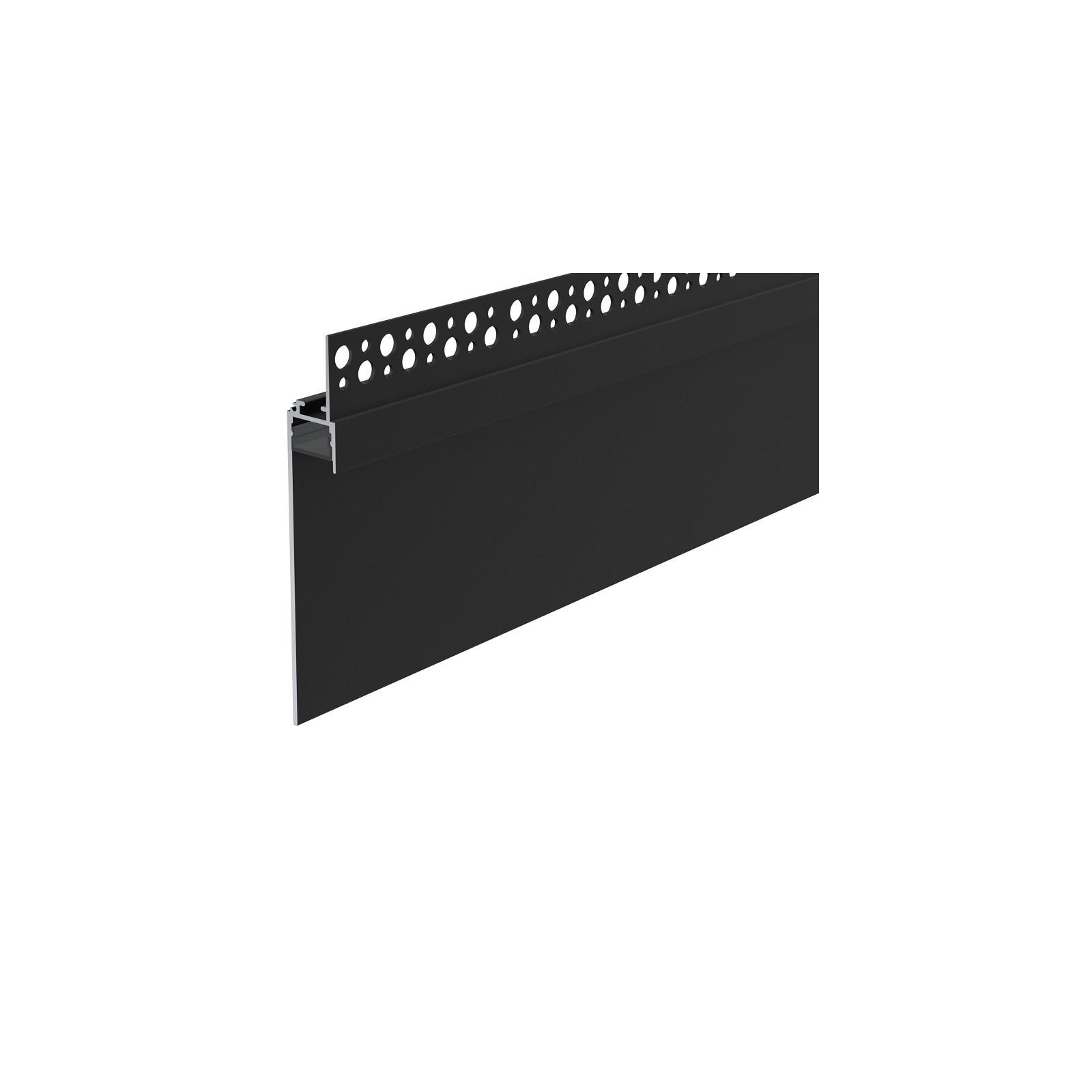 2.5m Plaster-in black LED profile DW1 for ceiling and drywall with opal ...