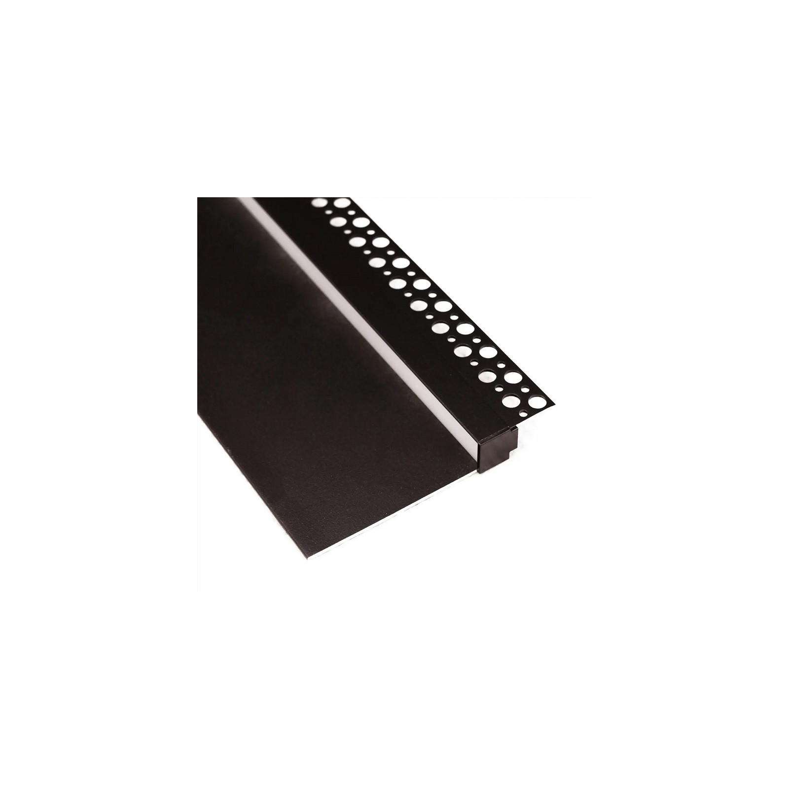2.5m Plaster-in black LED profile DW1 for ceiling and drywall with opal ...