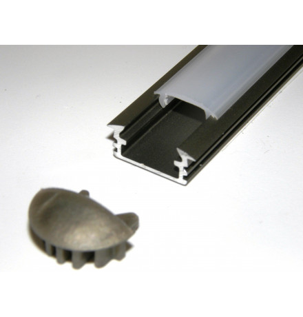 P1 recessed LED profile 2.5m, anodized aluminium, inox, plus diffuser ...