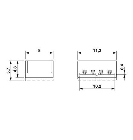 PCB Connector 10mm Phoenix Contact, PTF 0,3/ 4-BB-10-H – 1707563 - LED ...