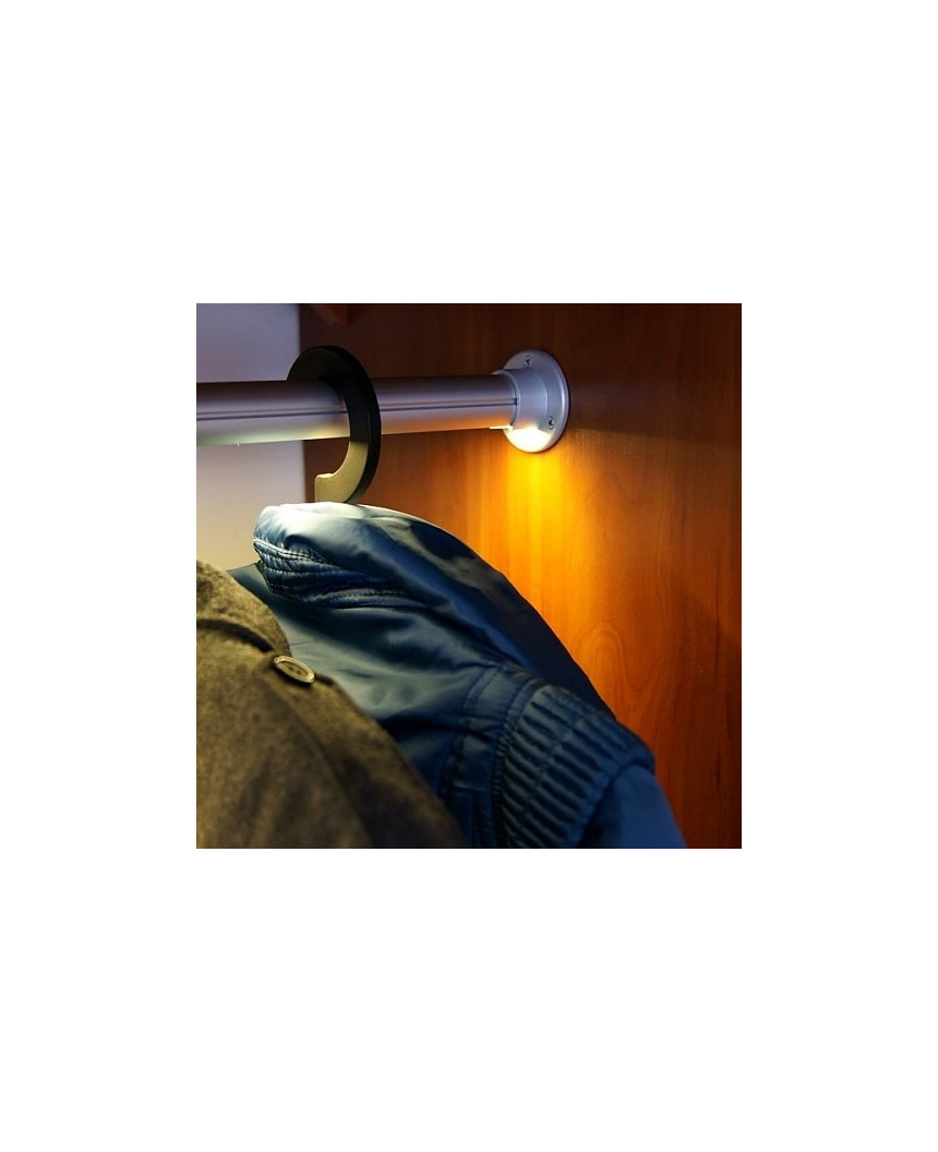 2m W1 Oval Wardrobe Clothes Hanging Rail LED Aluminium Silver Anodised ...