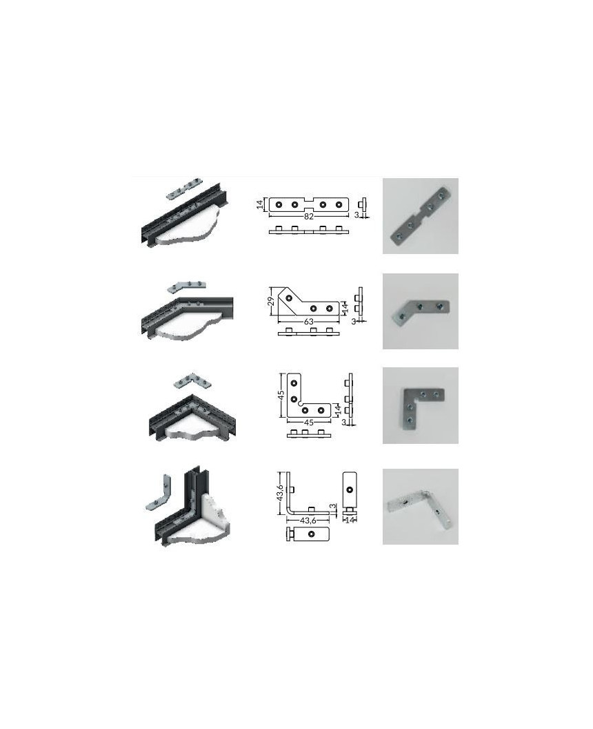 C1 connection bracket / connector 90 degree, vertical, for LED profile ...