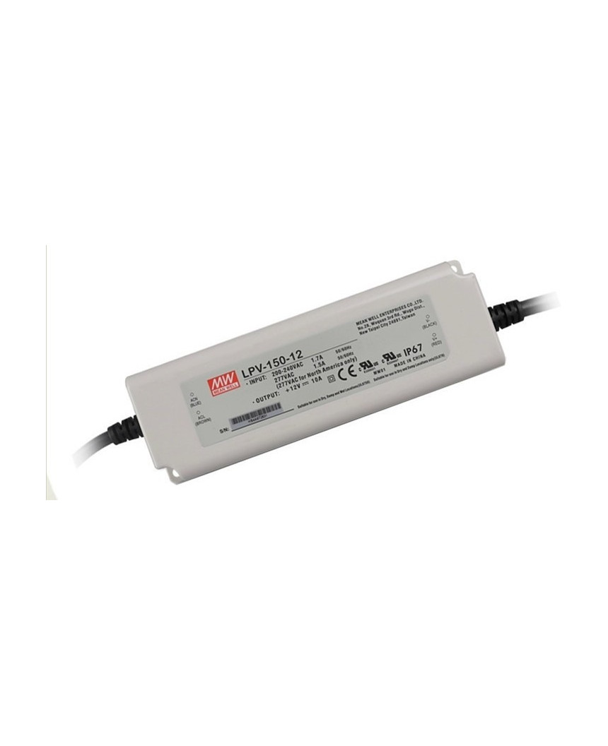 150W 12Vdc Single Output LED Driver, Mean Well, LPV-150-12 - Constant Voltage LED Drivers - Marc ...