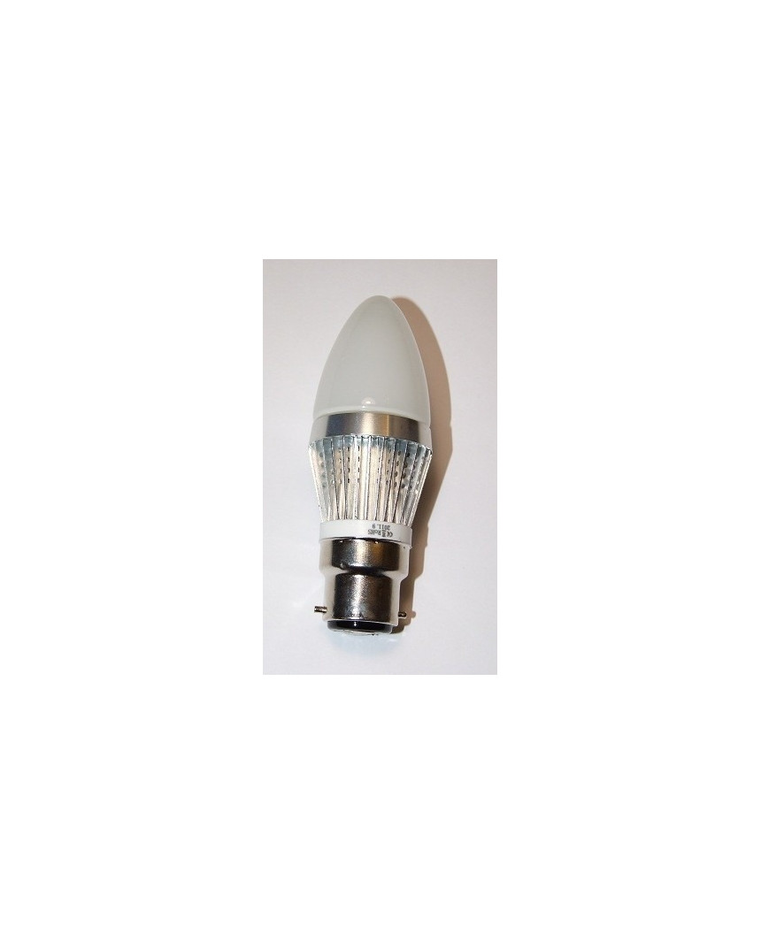 3W B22 LED Lamp, Milky Candle Bulb, Warm White, Dimmable, FCS - BC ...